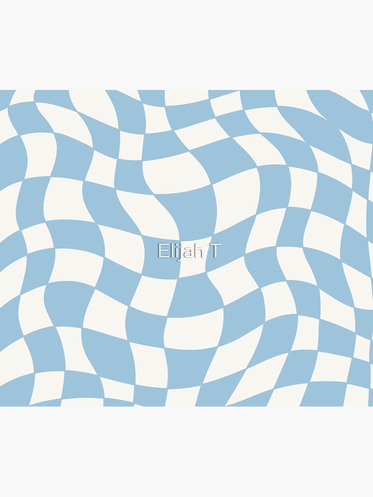 "Light Blue Groovy Distorted Wave Checker Grid" Poster for Sale by ...