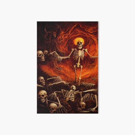 "Skeletons in Hell Fire, Image digital creation with paint style look ...
