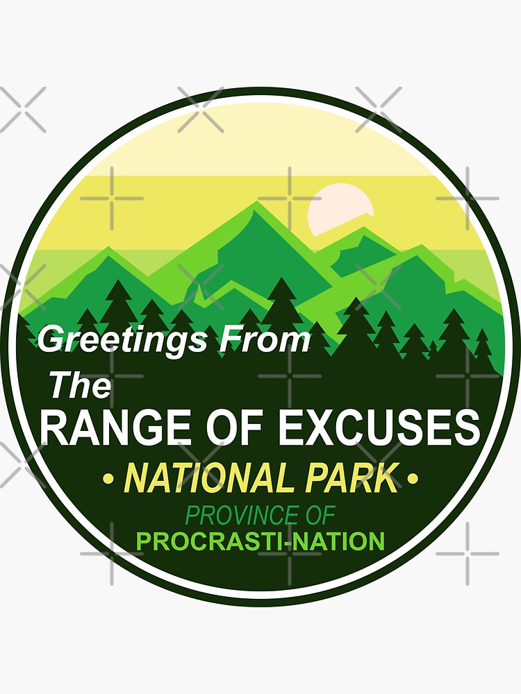 "Greetings From Range of Excuses Graphic Design" Sticker for Sale by ...