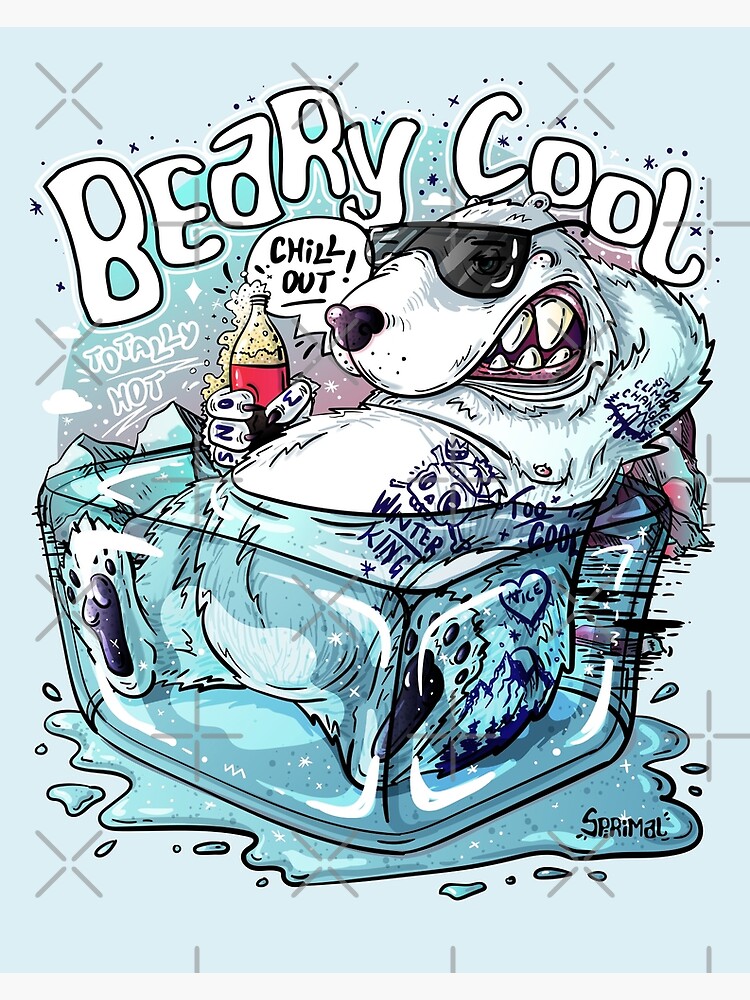 Poster « Beary cool calembour ours polaire », par SPIRIMAL | Redbubble