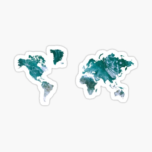 "Watercolored World Map" Sticker for Sale by ExploreRama | Redbubble
