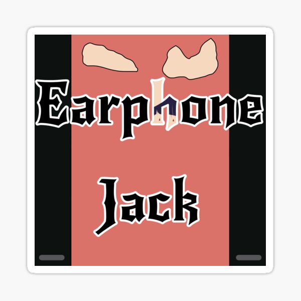 "Earphone Jack Hero Name (w/background)" Sticker for Sale by ...