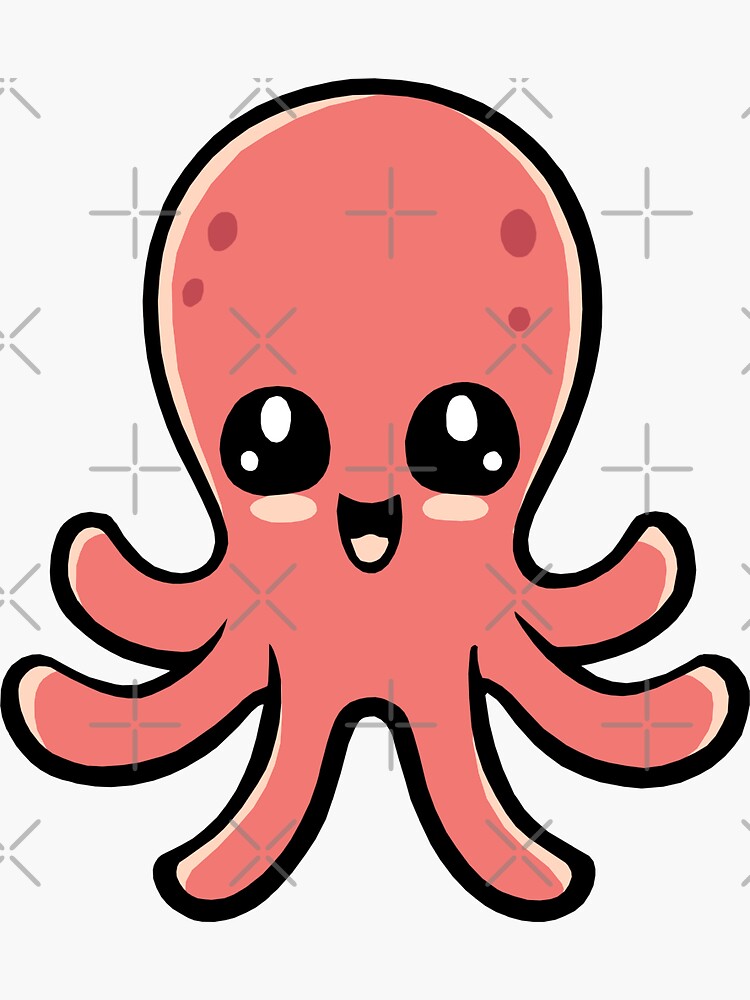 "Chibi Octopus 2" Sticker for Sale by GrizzlyGaz | Redbubble