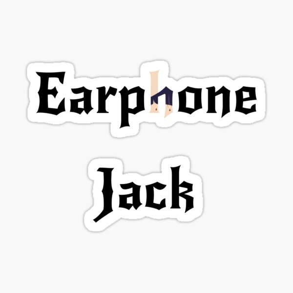 "Earphone Jack Hero Name (black background)" Sticker for Sale by ...