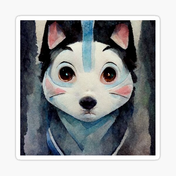 "the cute samurai Husky " Sticker for Sale by GodBesartshop | Redbubble