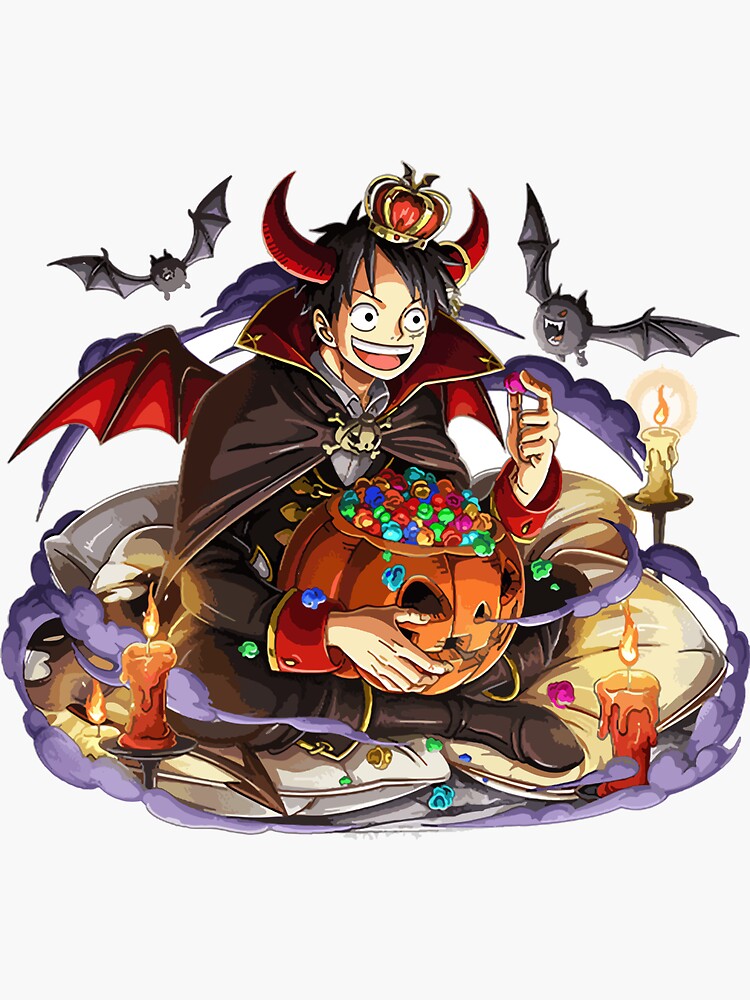 "One Piece Luffy Happy Halloween " Sticker for Sale by roundairforce81 ...