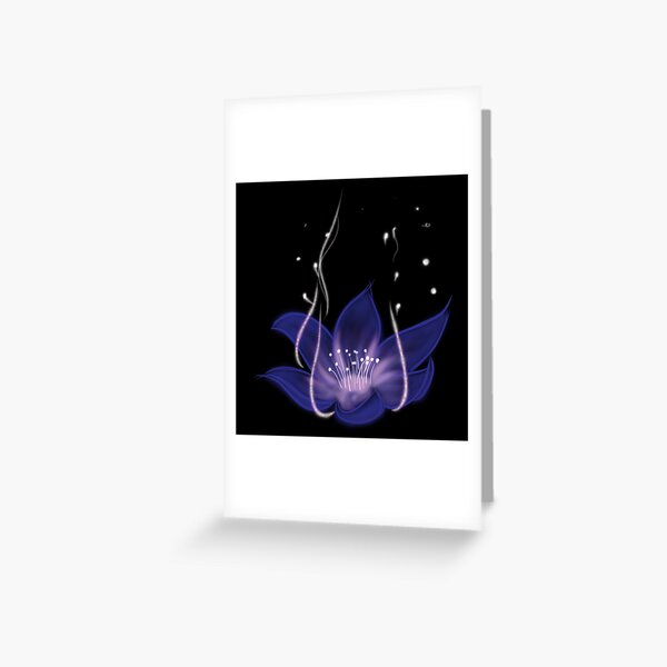 "Flower Spirits In The Forest - drawing with glow effect" Greeting Card ...