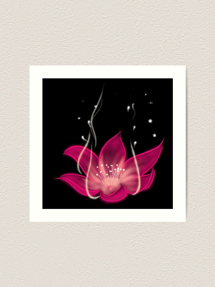 "Flower Spirits In The Forest - drawing with glow effect" Art Print for ...