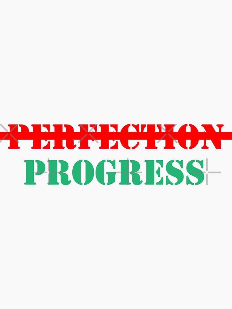"perfection progress sticker motivational funny stickers, laptop decals ...
