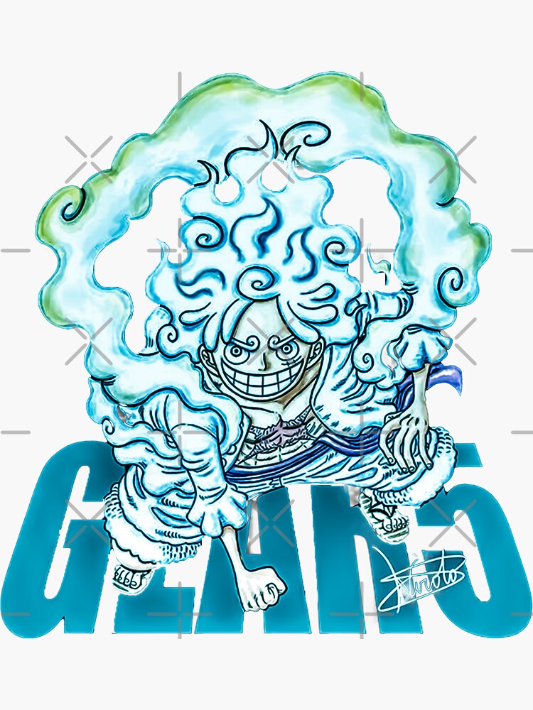 "uffy gear 5 - one piece " Sticker for Sale by MohamedATouil | Redbubble