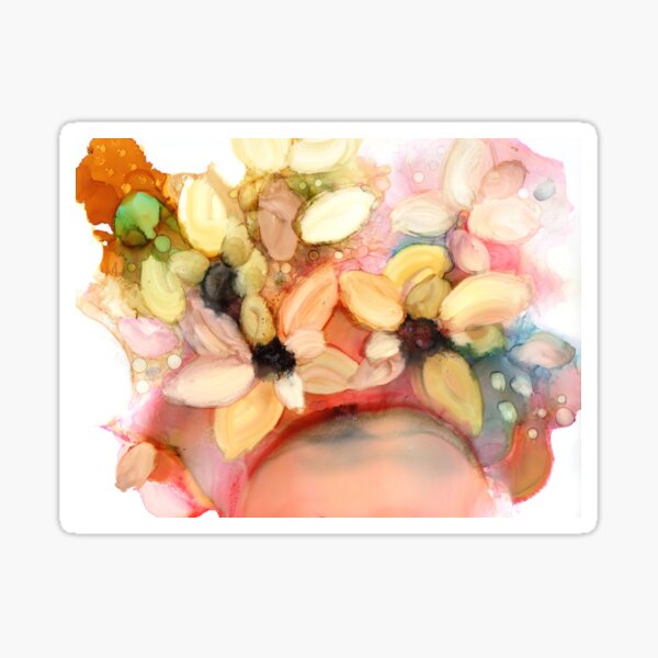 "Flower Crown" Sticker for Sale by therawcanvas | Redbubble