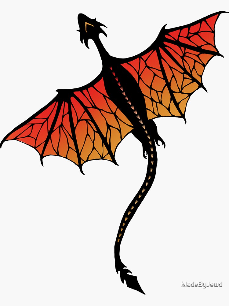 "Intricate/detailed dragon in flight illustration" Sticker for Sale by ...