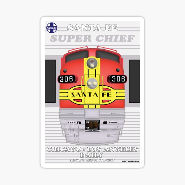 "AT&SF "Super Chief" Advertisement Poster" Sticker for Sale by ...