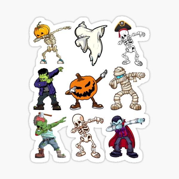 "Dabbing Halloween Guys Skeleton Zombie Mummy Ghost Pumpkin Dab ...