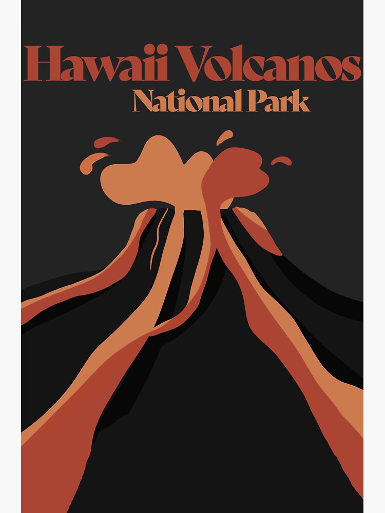 "Hawaii Volcanos National Park Poster" Sticker for Sale by MaddieAnnDesign | Redbubble