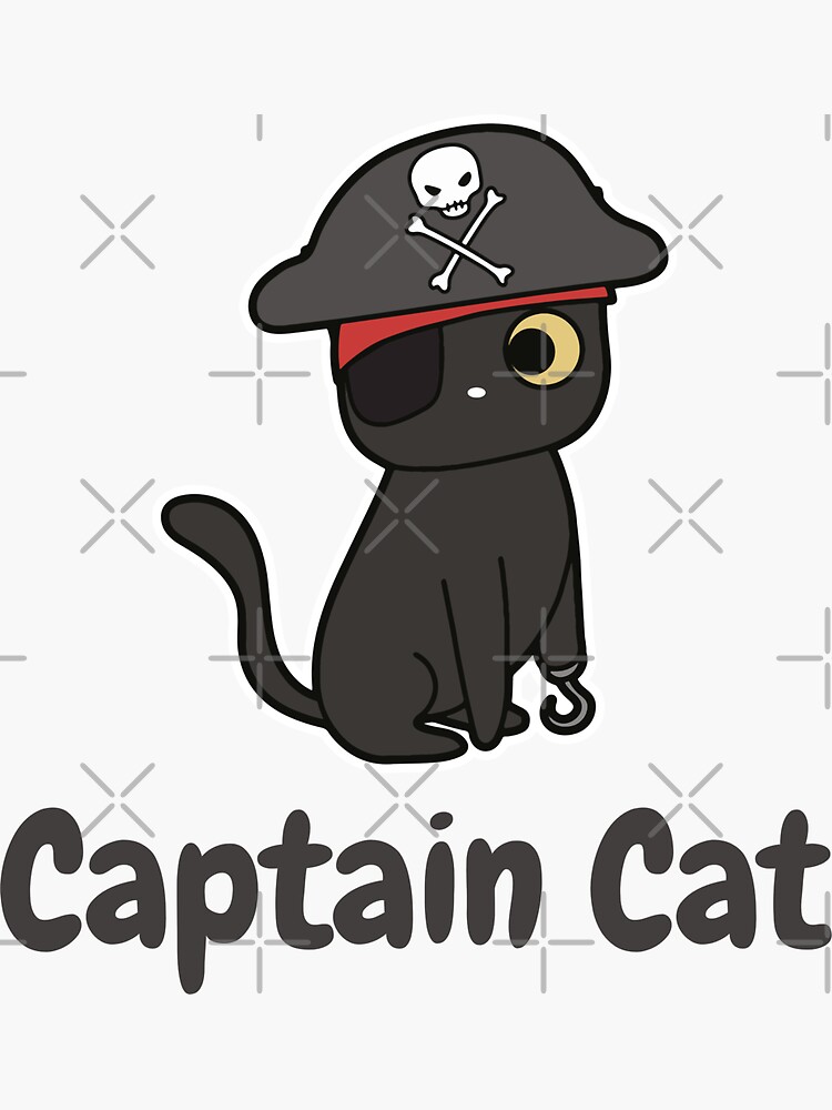 "Captain Cat Pirate Cat" Sticker for Sale by Holyhands | Redbubble