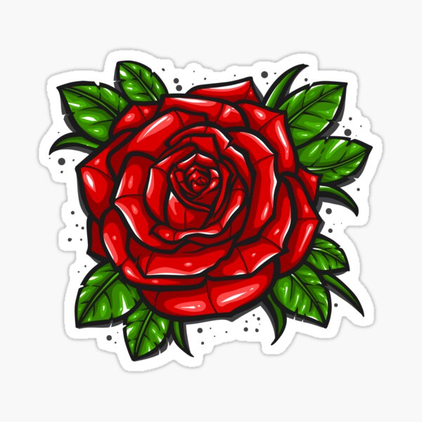 "Flower red rose" Sticker for Sale by ALAEEDDINEBHM | Redbubble