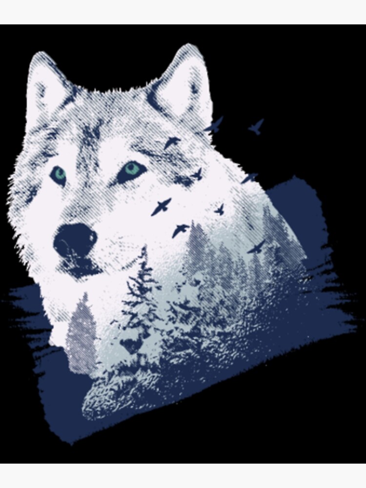 "Wolf forest Birds cool Motive" Poster for Sale by ToKudahieu | Redbubble