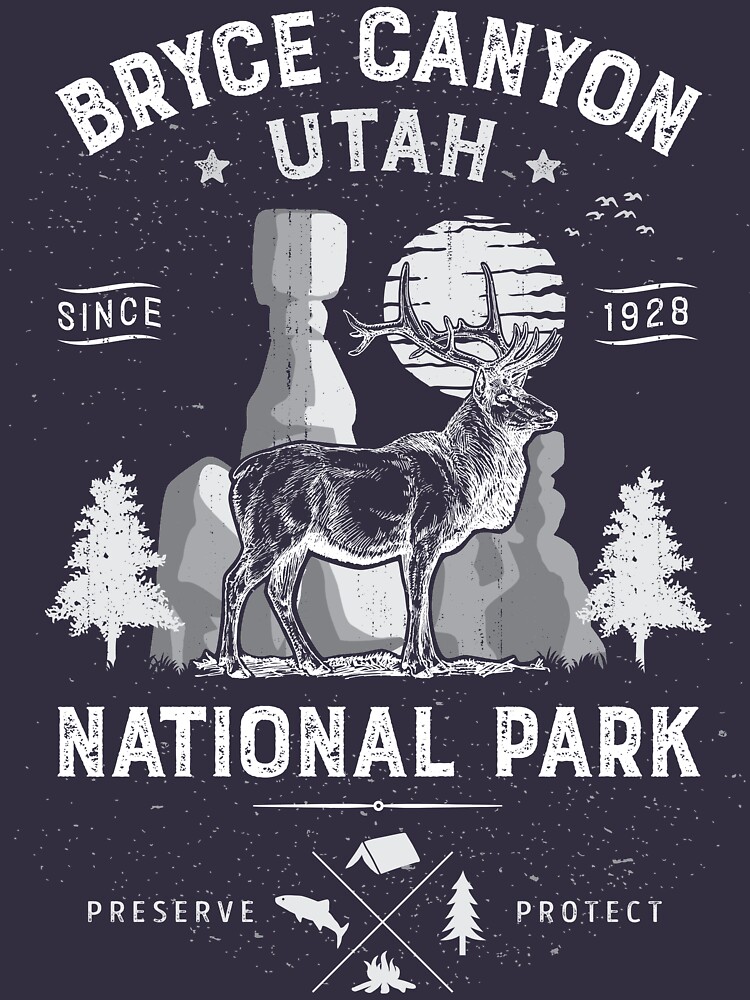 "Bryce Canyon National Park Vintage Utah Deer Elk T shirt" T-shirt for ...