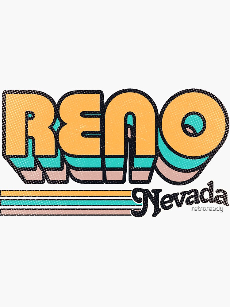 "Reno, NV | City Stripes" Sticker for Sale by retroready | Redbubble
