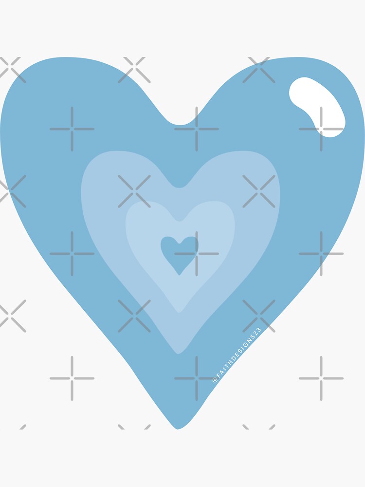 "Cute Blue Heart" Sticker for Sale by FaithDesigns23 | Redbubble
