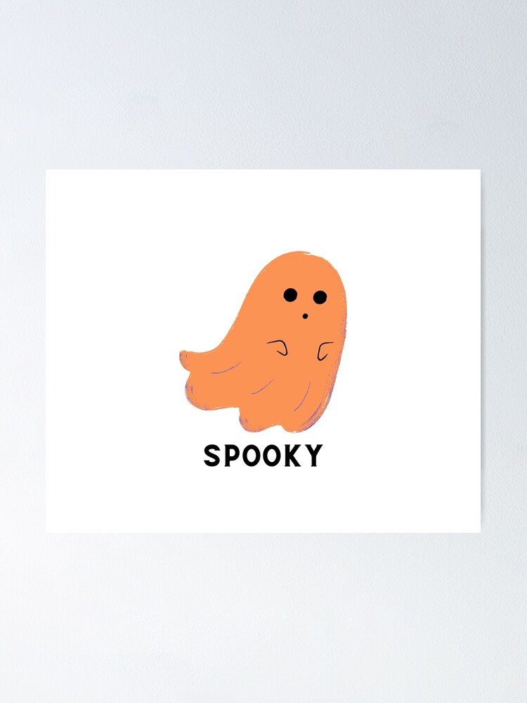 "Aesthetic Halloween Spooky Orange Ghost" Poster for Sale by ...
