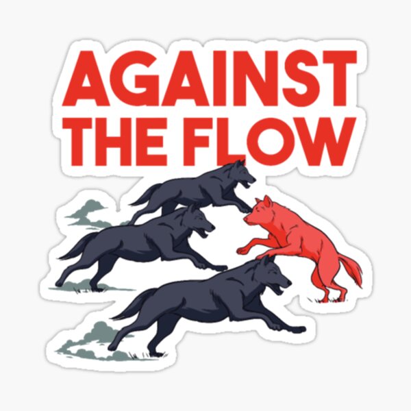 "Against the flow wolf pack and lonely wolf" Sticker for Sale by ToKudahieu | Redbubble