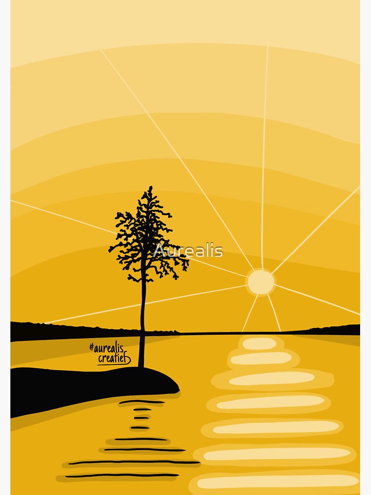 "Golden Sun Reflection" Sticker for Sale by Aurealis | Redbubble