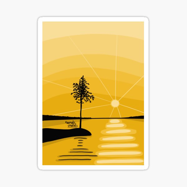 "Golden Sun Reflection" Sticker for Sale by Aurealis | Redbubble