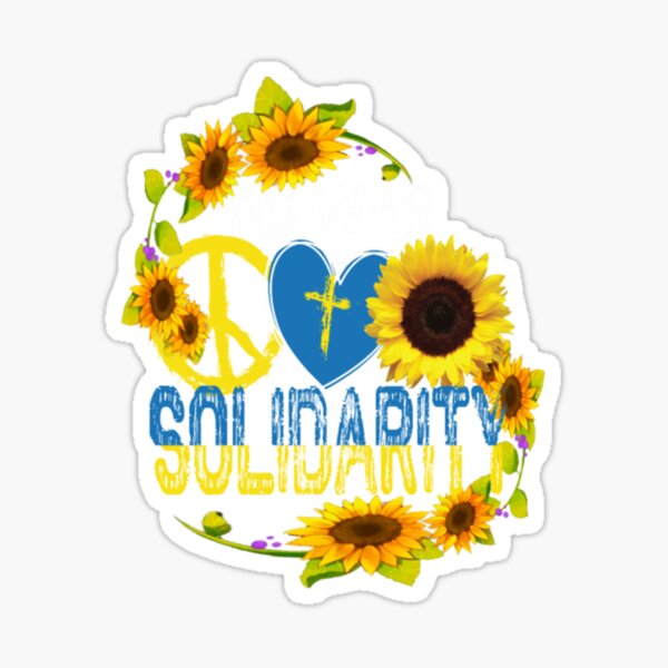 "Peace Love Sunshine Sunflower No War Solidarity" Sticker for Sale by ...