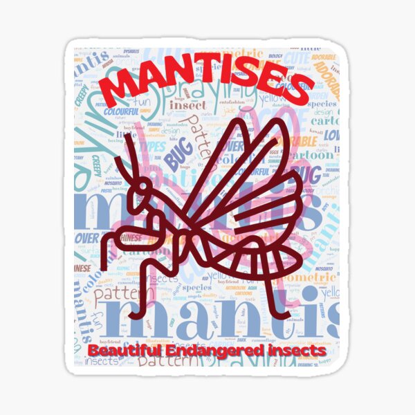 " Endangered Praying Mantises" Sticker for Sale by yassooarts | Redbubble