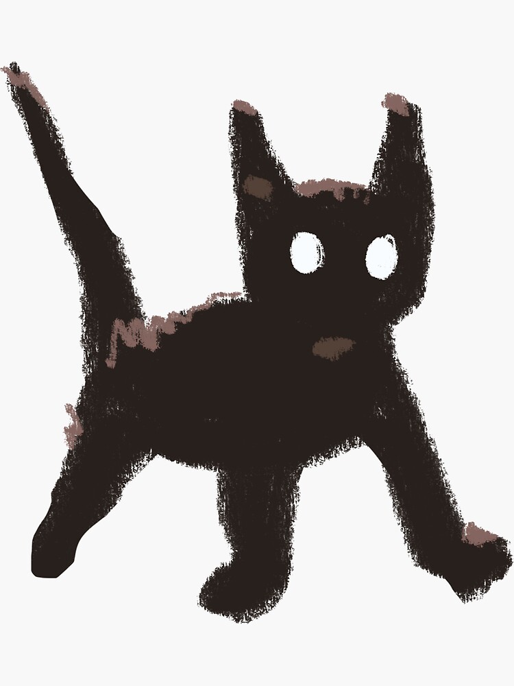 "Black cat jumping " Sticker for Sale by ForTheFrogWar | Redbubble