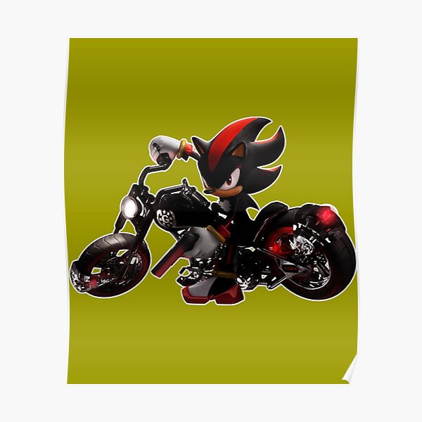 "Shadow The Hedgehog Fan Art Merch motorcycle " Poster for Sale by ...