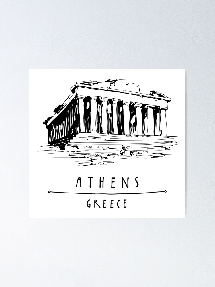 "Athens Greece Monuments Ancient Greek Historical Temples" Poster for ...