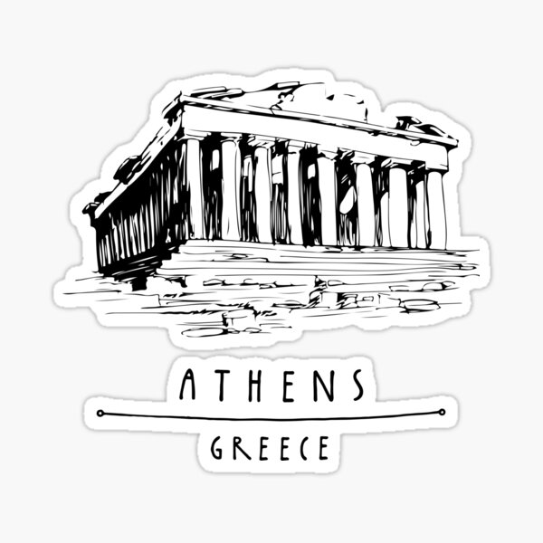 "Athens Greece Monuments Ancient Greek Historical Temples" Sticker for ...