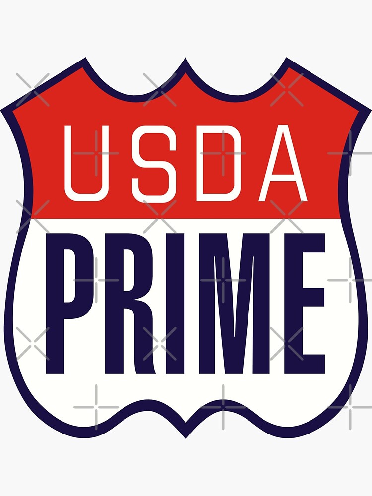 "USDA PRIME" Sticker for Sale by BobbyG305 | Redbubble