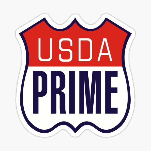 "USDA PRIME" Sticker for Sale by BobbyG305 | Redbubble