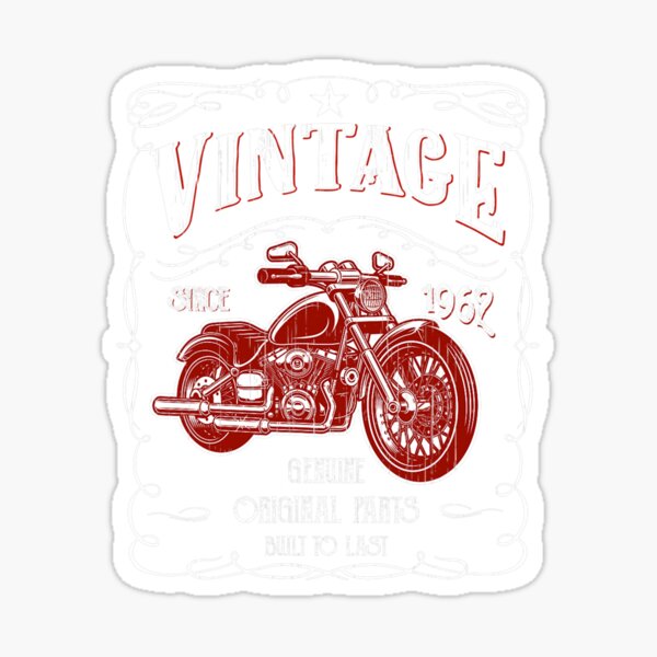 "60th Birthday 1962 Gift Vintage Classic Motorcycle 60 Years" Sticker ...