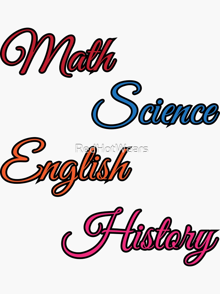 "Subject Labels sticker Pack" Sticker for Sale by RedHotWears | Redbubble