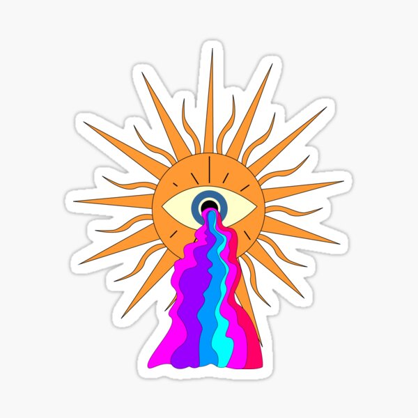 "Eye crying rainbow, evil eye illustration " Sticker for Sale by Vivid ...