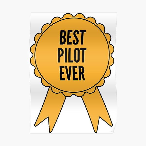 "Best Pilot Ever Gold Medal Achievement" Poster for Sale by SVPOD ...