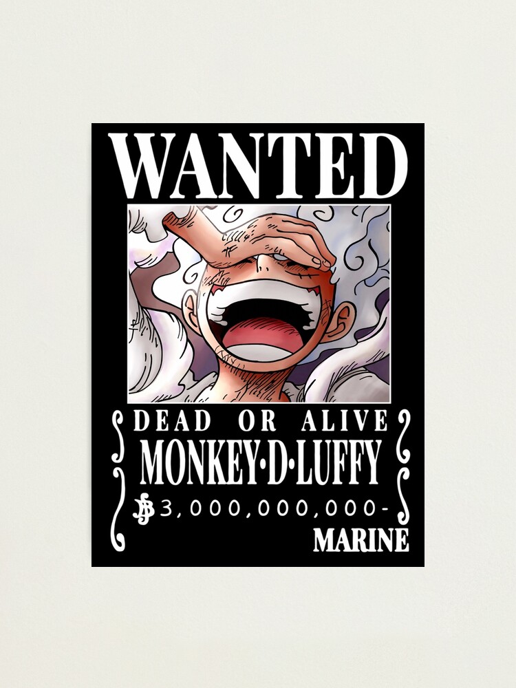 "Luffy Wanted Bounty Nika Gear5 4th Yonko" Photographic Print for Sale ...