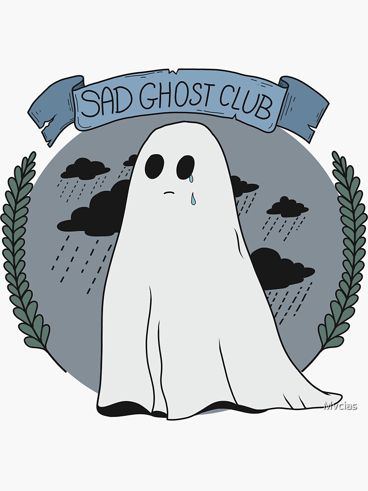 "Sad Ghost Club" Sticker for Sale by Mvcias | Redbubble