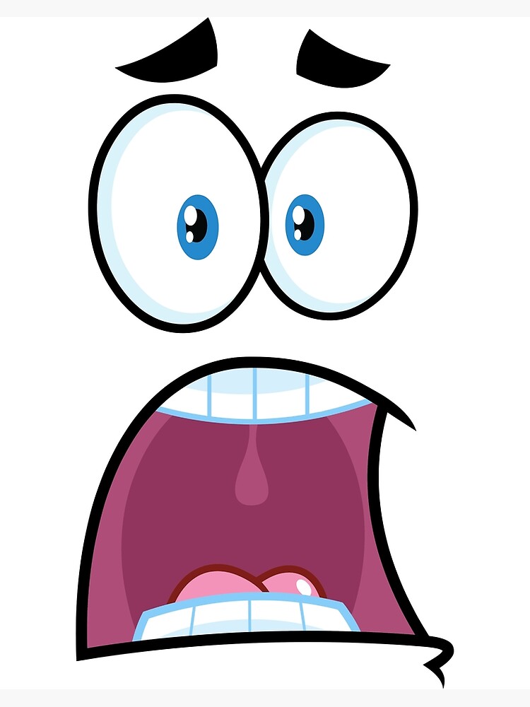 "scared face" Art Board Print for Sale by Michał Bąk | Redbubble