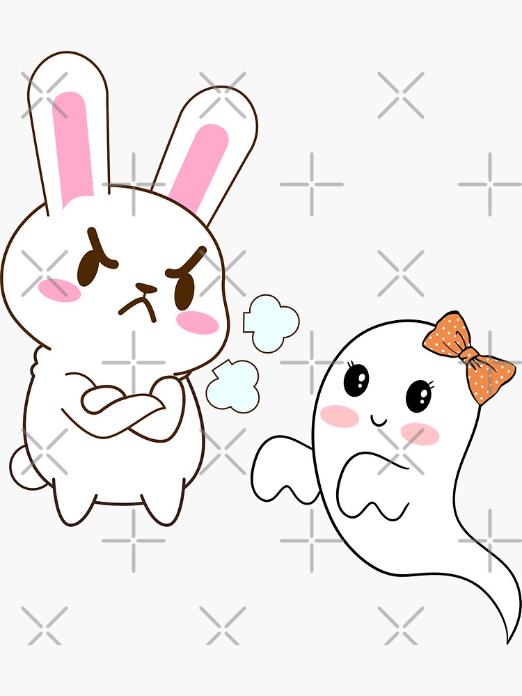 "Angry Bunny and cute BOO Halloween season" Sticker for Sale by ...