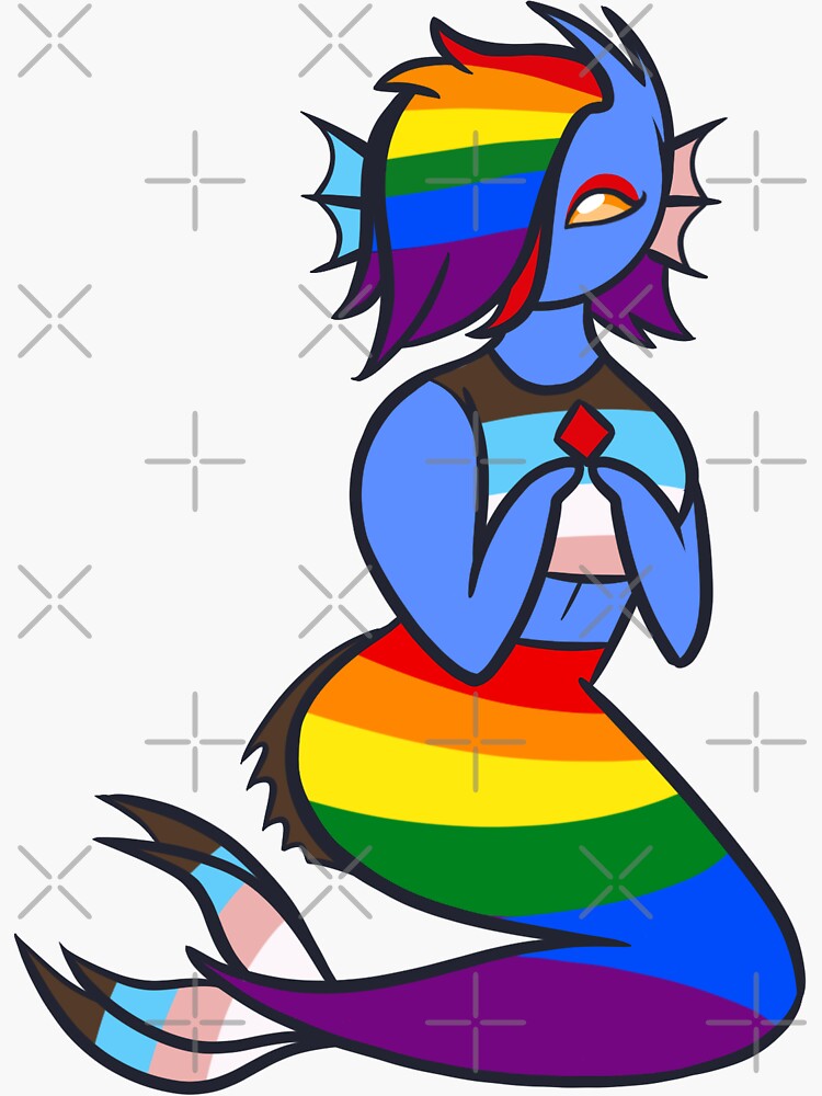"Pride flag mermaid" Sticker for Sale by TwistyOrchid | Redbubble
