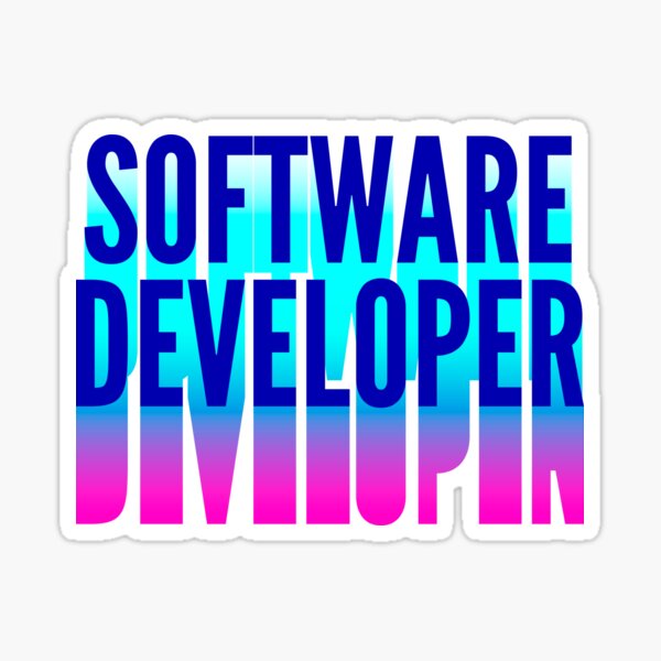 "Software Developer With Long Gradient Shadow" Sticker for Sale by ...