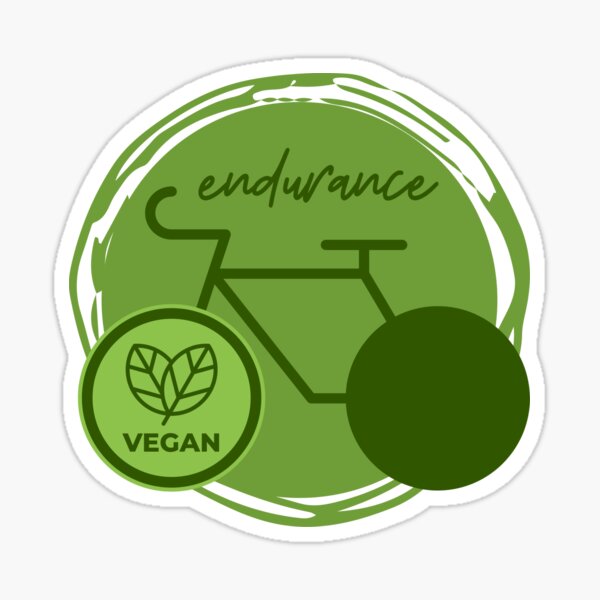 "Vegan Cycling Endurance" Sticker for Sale by SergioIDesigns | Redbubble