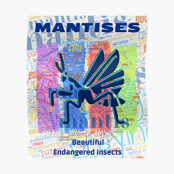 " Beautiful Praying Mantises" Poster for Sale by yassooarts | Redbubble