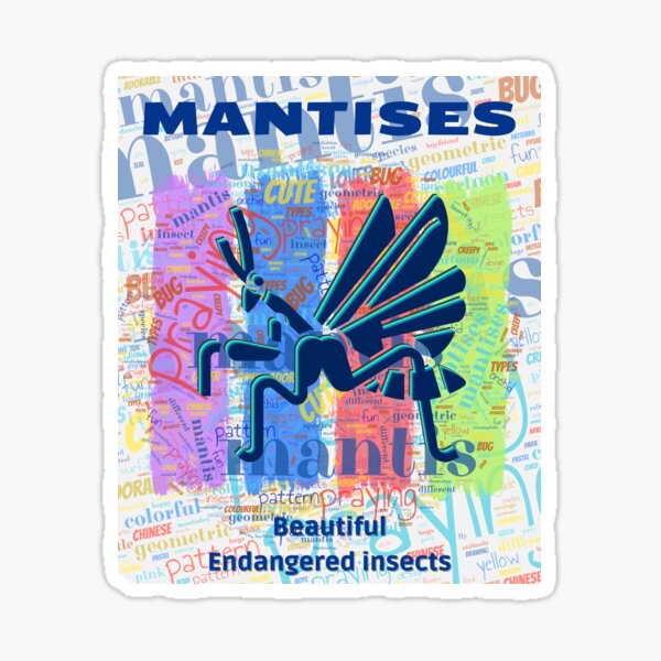 " Beautiful Praying Mantises" Sticker for Sale by yassooarts | Redbubble